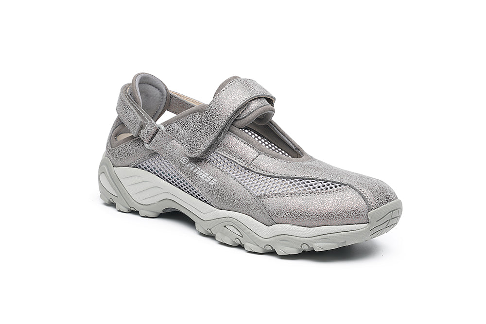 G Comfort 81023 TM Taupe Metallic Mesh Velcro Shoes – The Shoe Parlour