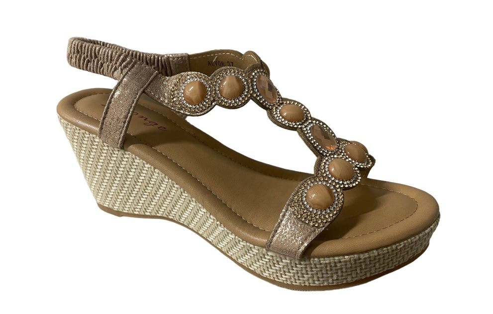 Sponge Alvor Rose Gold Wedge Sandals – The Shoe Parlour